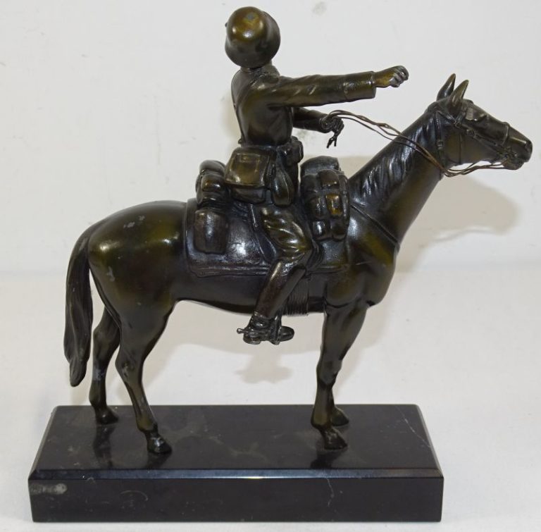 WWII Large Statue of a German Army Cavalryman – Griffin Militaria