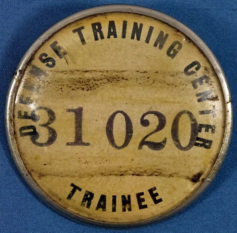 WWII Defense Training Center Trainee Badge – Griffin Militaria