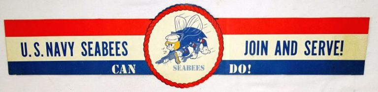 U.S. Navy Seabees Large Recruiting Bumper Sticker – Griffin Militaria