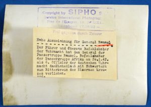 Field Marshal Erwin Rommel Signed Portrait Photograph – Griffin Militaria