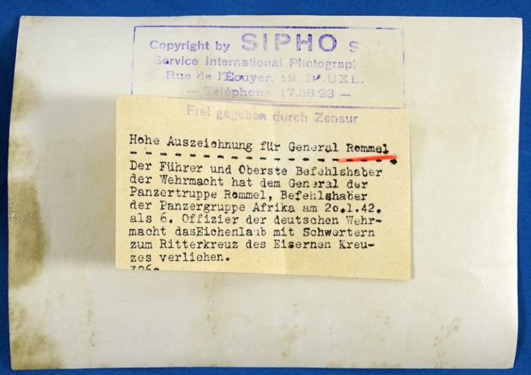 Field Marshal Erwin Rommel Signed Portrait Photograph – Griffin Militaria