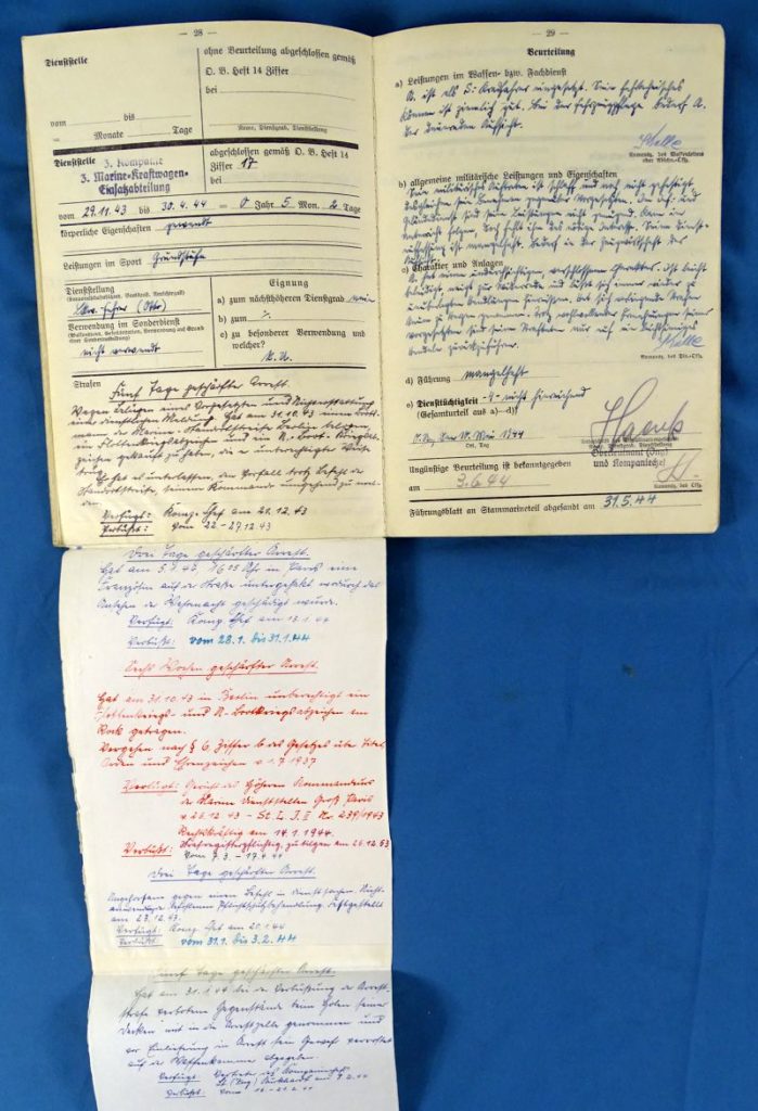 Large WWII Kriegsmarine Document Group of a One-Quarter Jewish ...