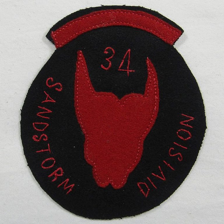 Large WWI 34th Infantry Sandstorm Division Patch – Griffin Militaria