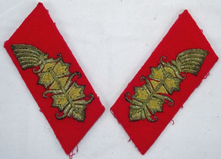 WWII German Army General Collar Tabs Set Removed From a Uniform ...