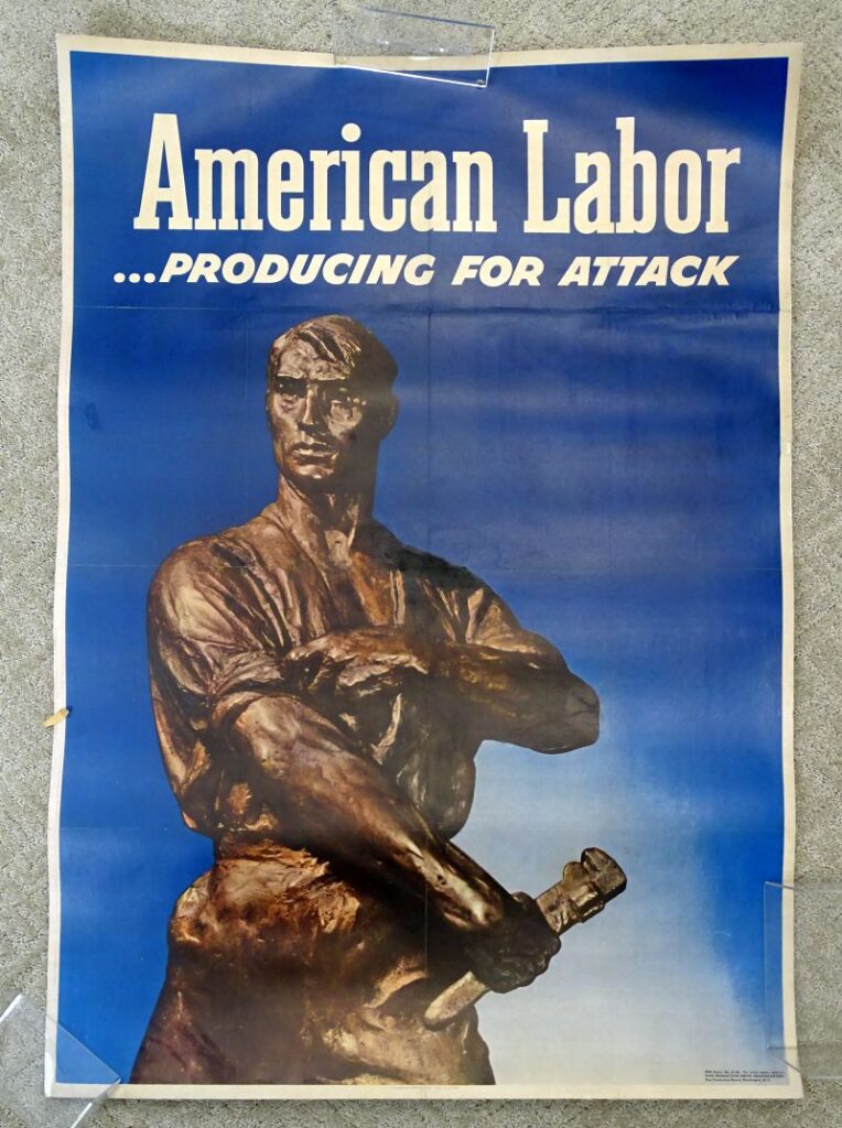 WWII War Production Poster “American Labor Producing For Attack” 28 X ...