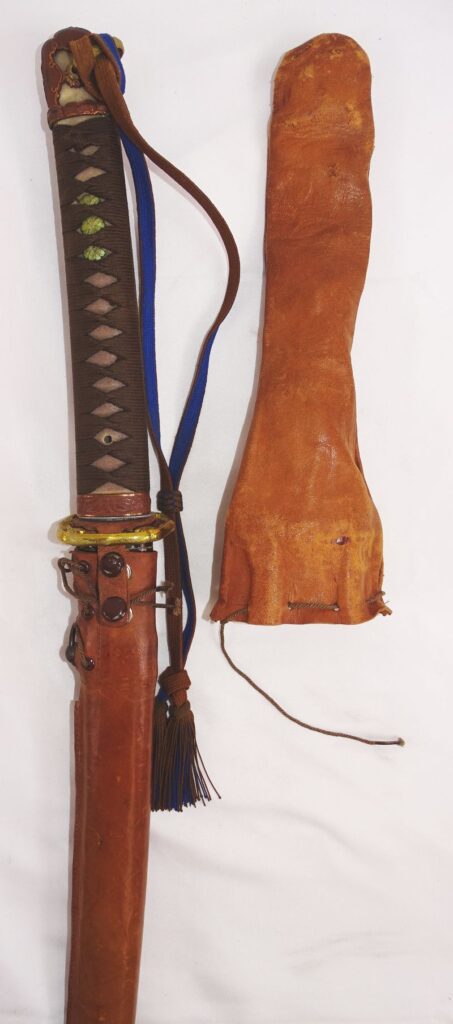 Signed Army Officer Shin Gunto Sword in Complete Leather Combat Cover ...