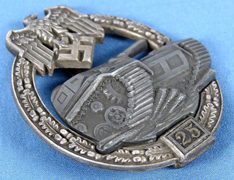 Special Grade Numbered “25” Panzer Assault Badge in Silver by JFS ...