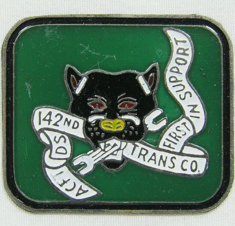 142nd Transportation Company Beercan Crest / DUI – Griffin Militaria