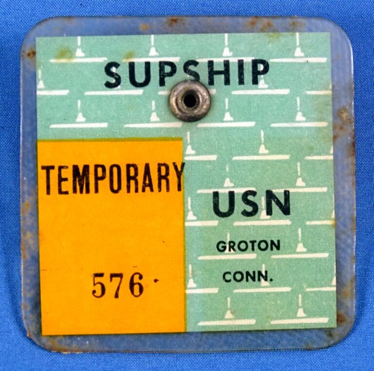 Supship, Groton, Submarine Construction Numbered Identification Badge ...