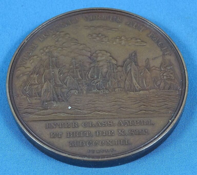 19th Century Bronze War of 1812 Medal Commemorating Commodore Oliver ...