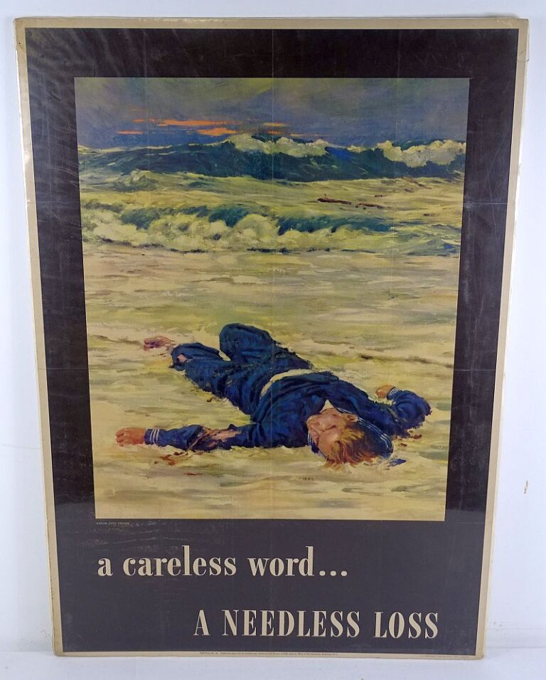 1943 WWII Poster: “A Careless Word…A Needless Loss” – Griffin Militaria