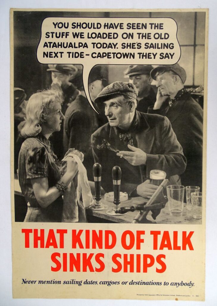 WWII British Poster: “That Kind of Talk Sinks Ships” – Griffin Militaria