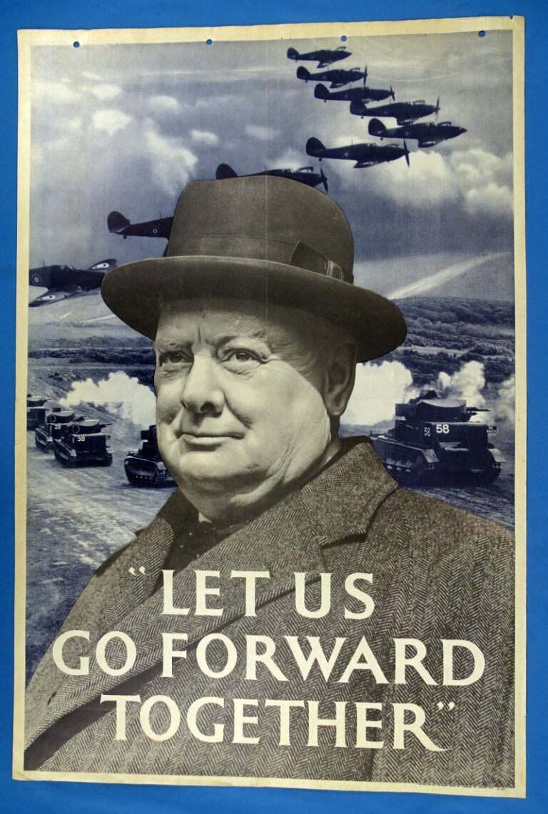 WWII British Poster: “Let Us Go Forward Together” – Griffin Militaria