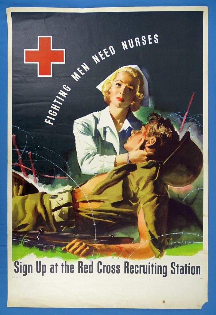 WWII Red Cross Poster: “Fighting Men Need Nurses” – Griffin Militaria