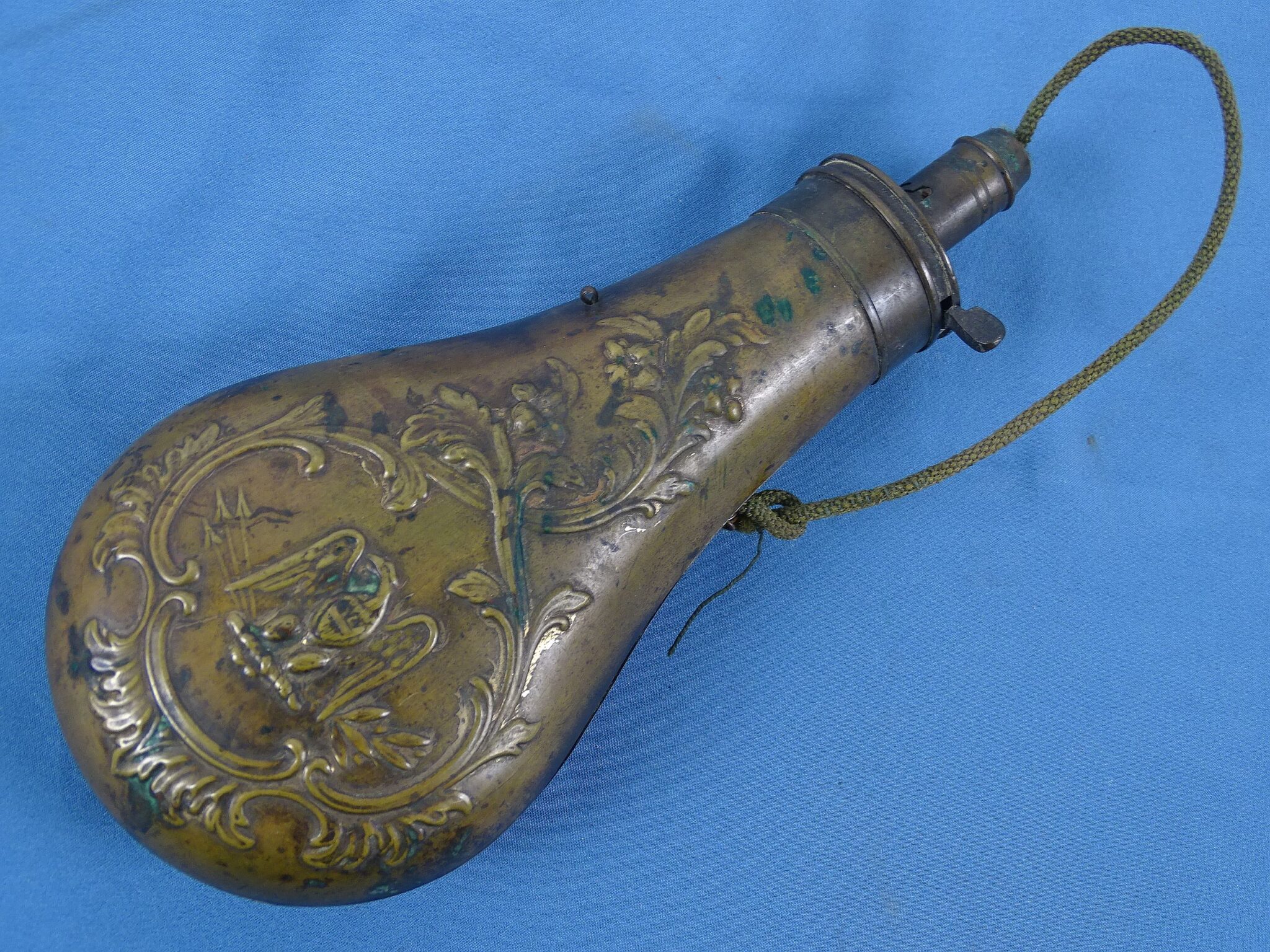 7 Inch Brass Eagle Powder Flask – Griffin Militaria