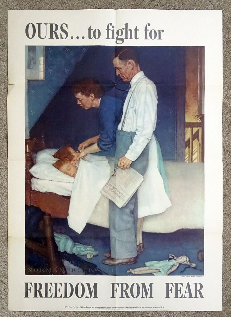 1943 Norman Rockwell Poster: Freedom From Fear – Griffin Militaria