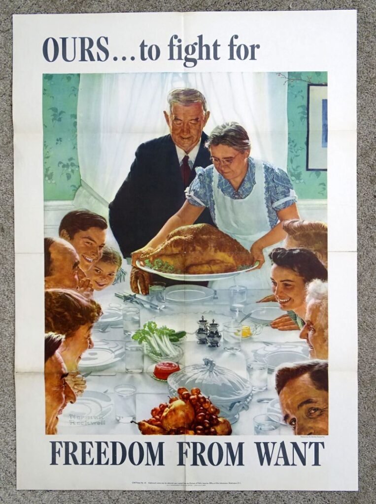 1943 Norman Rockwell Poster: Freedom From Want – Griffin Militaria