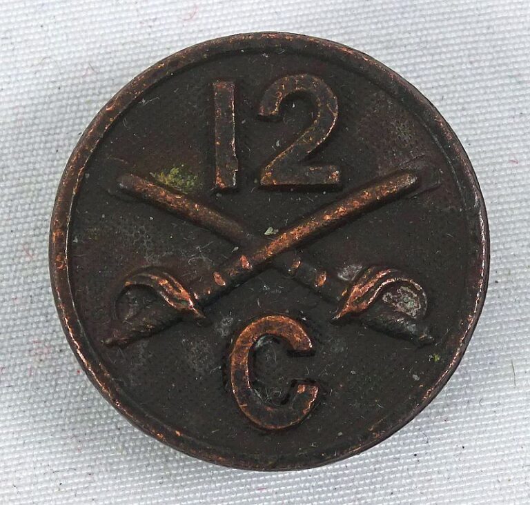 12th Cavalry Regiment Troop C Collar Disk – Griffin Militaria
