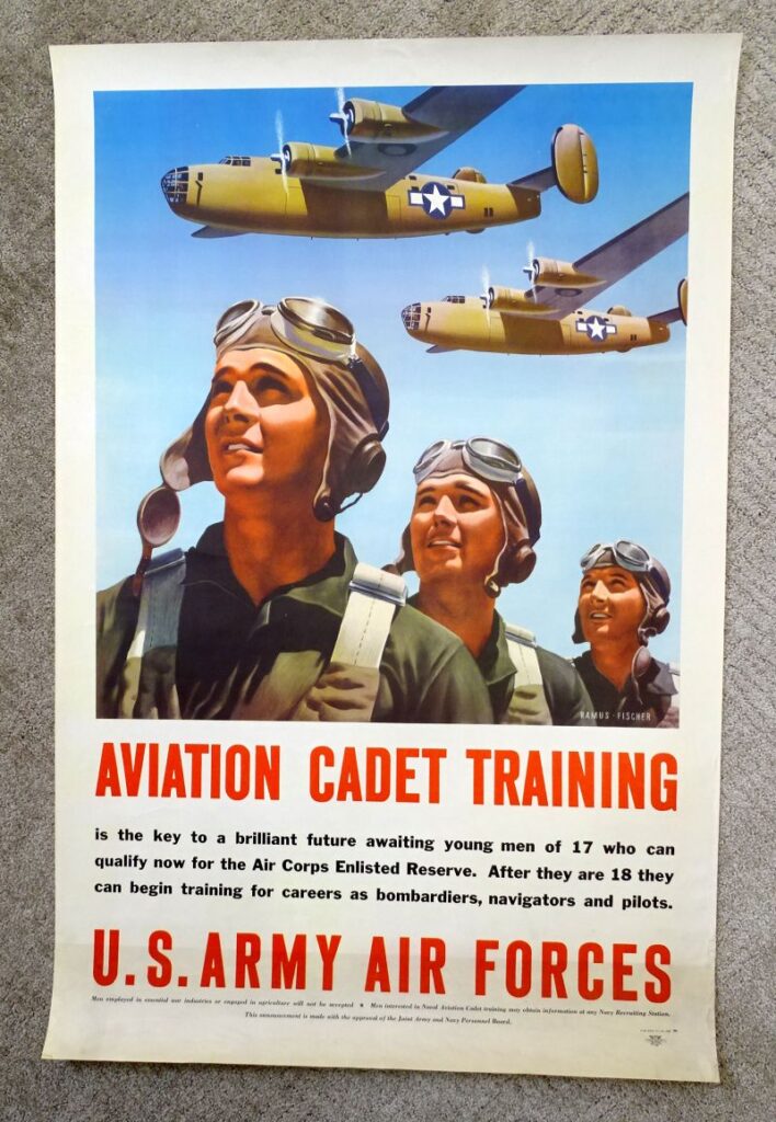 1943 Army Air Force Poster: “Aviation Cadet Training” – Griffin Militaria