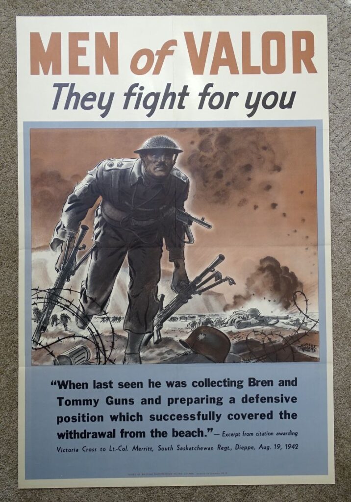 Canadian WWII Poster: “Men of Valor – They Fight For You” Victoria ...