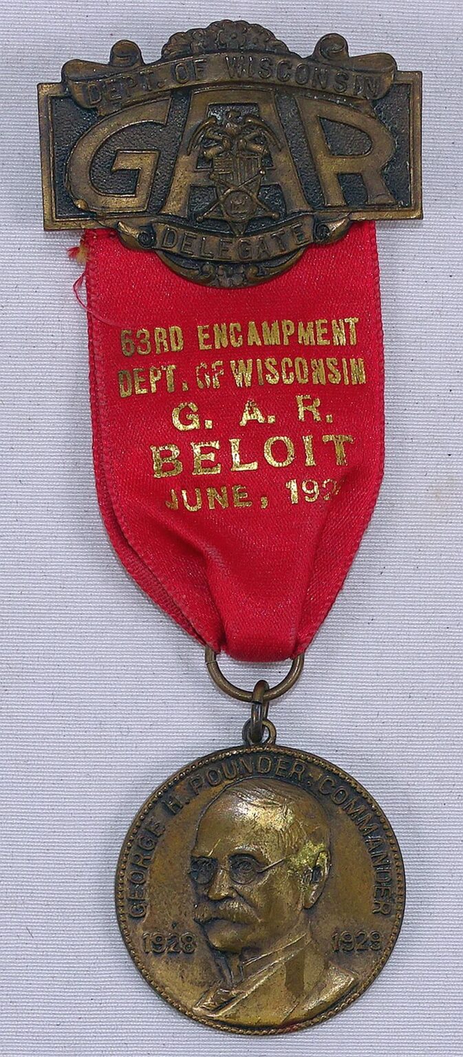 1929 GAR Department of Wisconsin 63rd Encampment Badge – Griffin Militaria