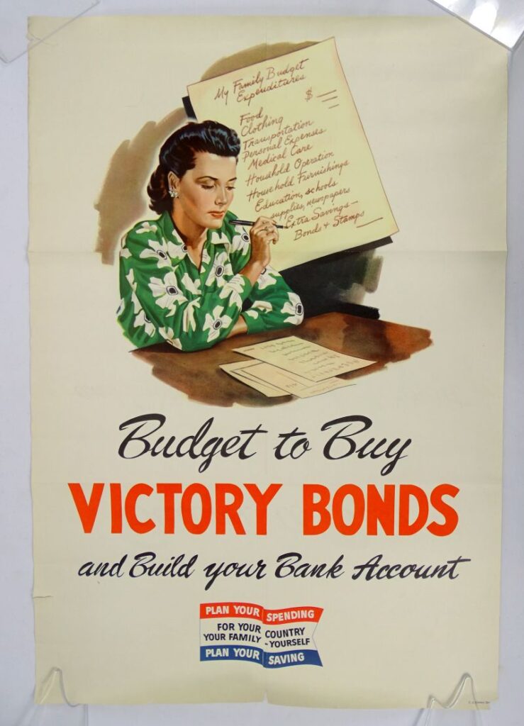 WWII Poster: “Budget to Buy Victory Bonds” – Griffin Militaria