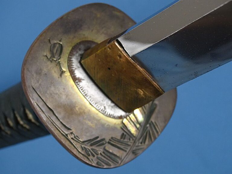 Signed Japanese Gendaito Sword with a Blade with Engraved Presentation ...