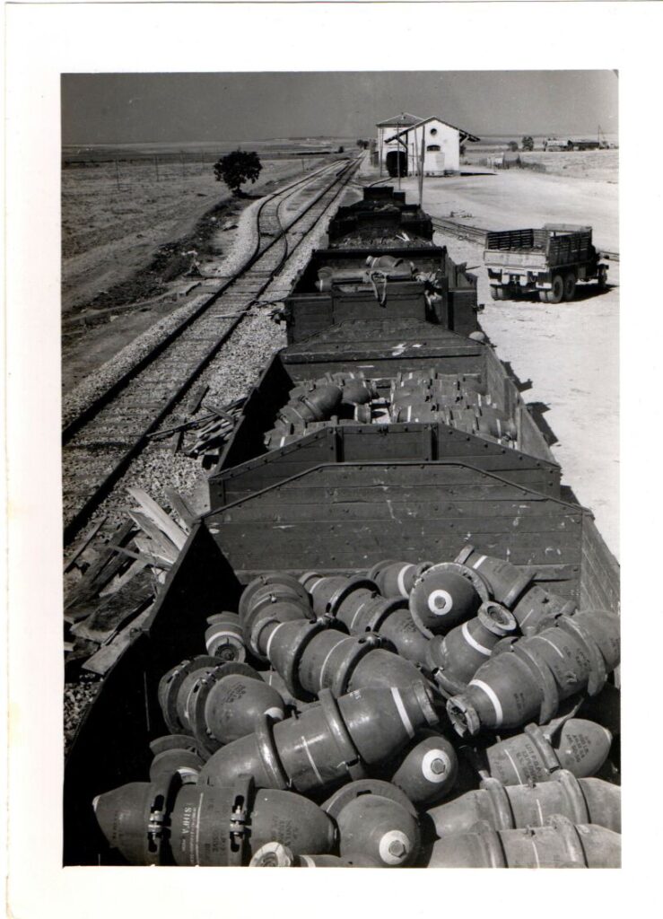 Photograph of Railroad Cars Delivering Aerial Bombs in Italy – 6″ X 8-1 ...