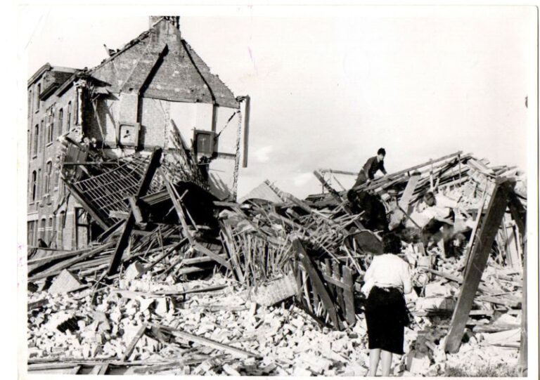 Photograph of Destroyed City In Flanders, June 22, 1944 – 5-1/4″ X 7 ...