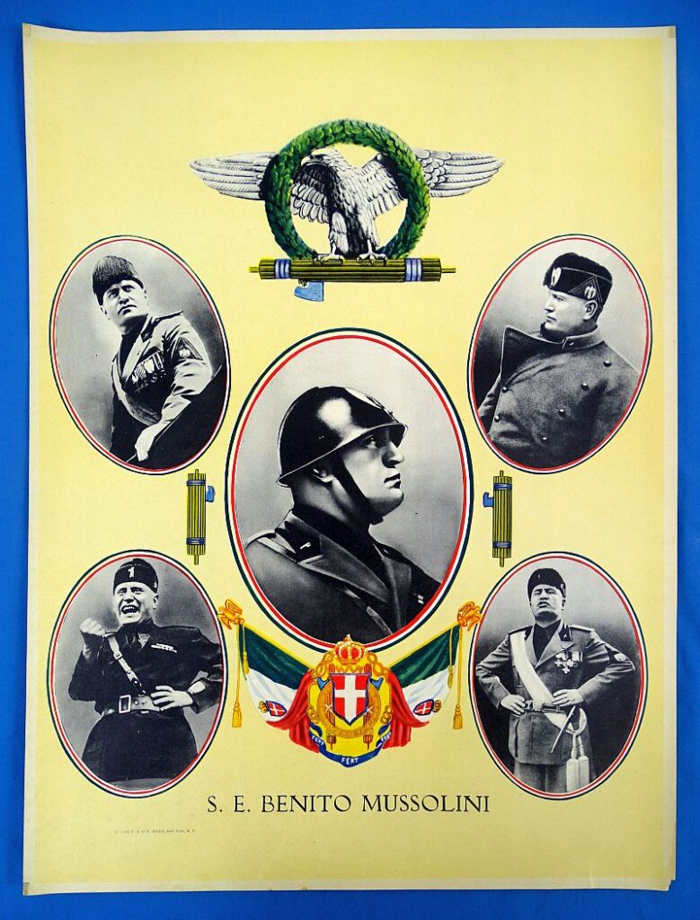 Pre WWII Benito Mussolini Portrait Poster – Griffin Militaria
