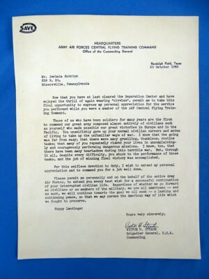 Named WWII Army Air Force Document Group – Griffin Militaria