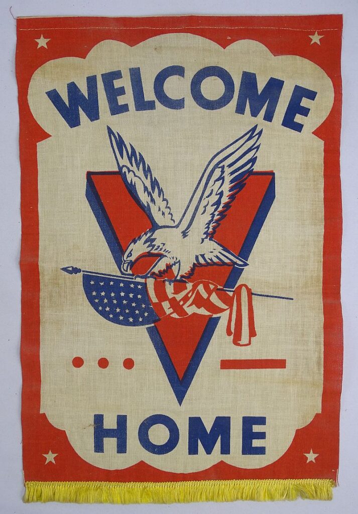 WWII “Welcome Home” Window Banner – Griffin Militaria