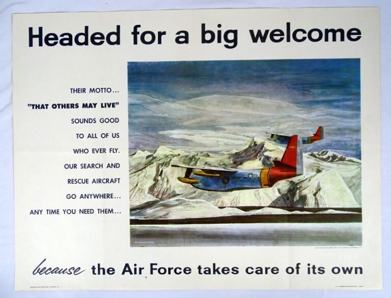 1956 U.S. Air Force Search and Rescue Service Poster: “Headed for a Big ...