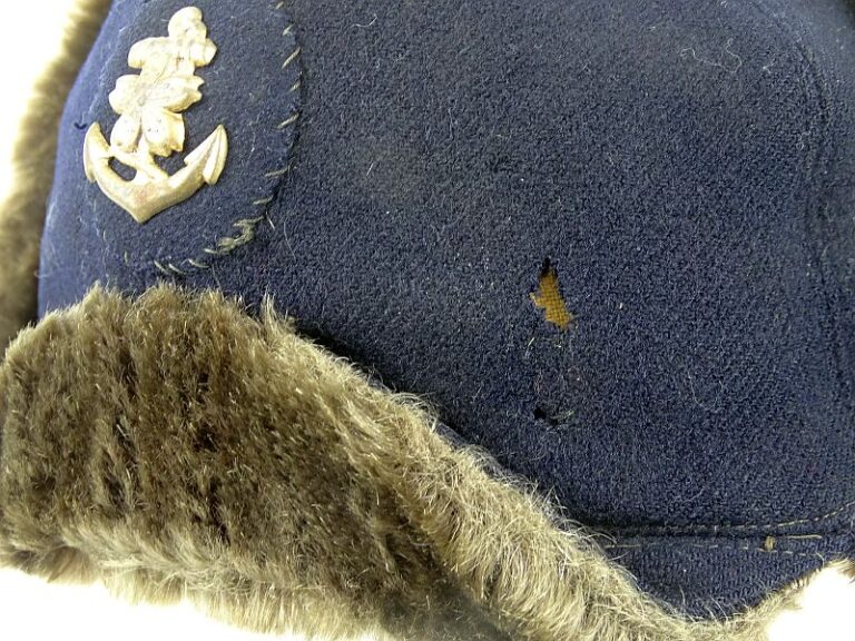 WWII Japanese Navy Officer Cold Weather Pile Cap – Griffin Militaria