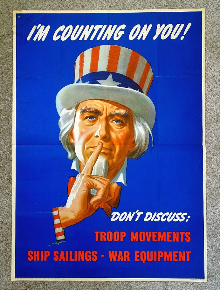 1943 Uncle Sam Security Poster: “I’m Counting on You!” – Griffin Militaria