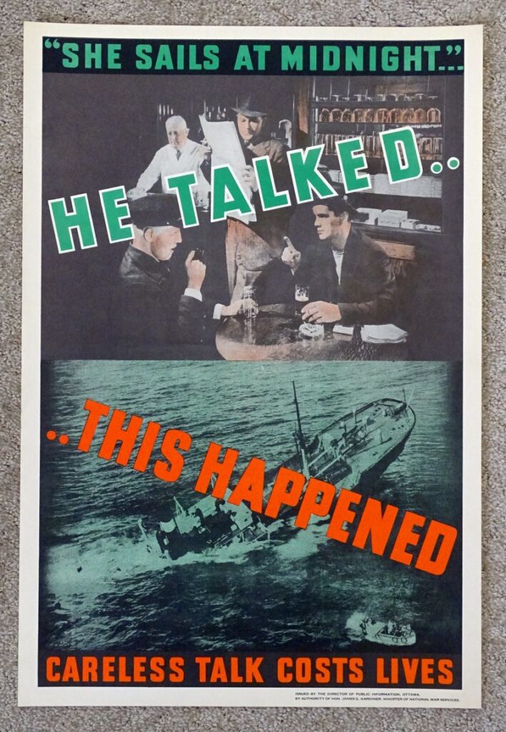 WWII Canadian Security Poster: “He Talked…This Happened” – Griffin ...