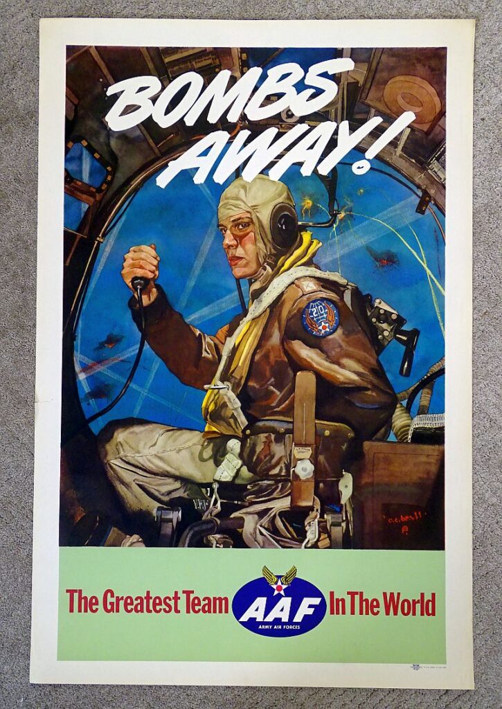 1944 Army Air Force Recruiting Poster: “Bombs Away!” – Griffin Militaria