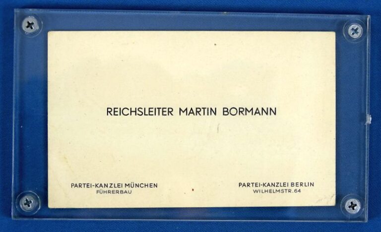 Reichsleiter Martin Bormann Calling Card – Griffin Militaria