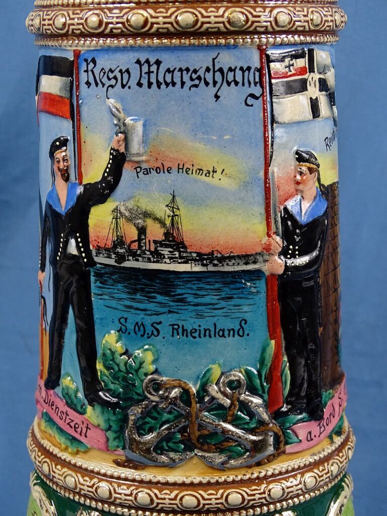 Named Imperial German Kriegsmarine Battleship SMS Rheinland Reservist ...