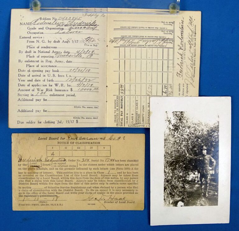 WWI U.S. Army 83rd Division Soldier’s Individual Pay Record Book ...