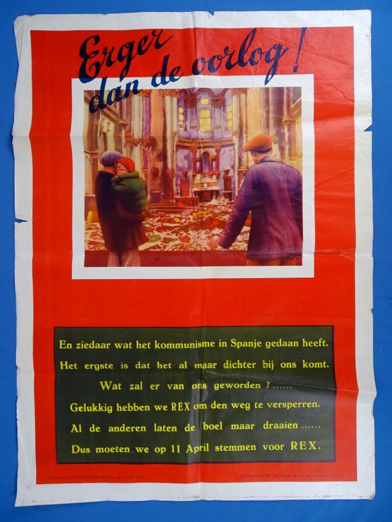 1937 Belgian REX Fascist Party Election Campaign Poster – Griffin Militaria