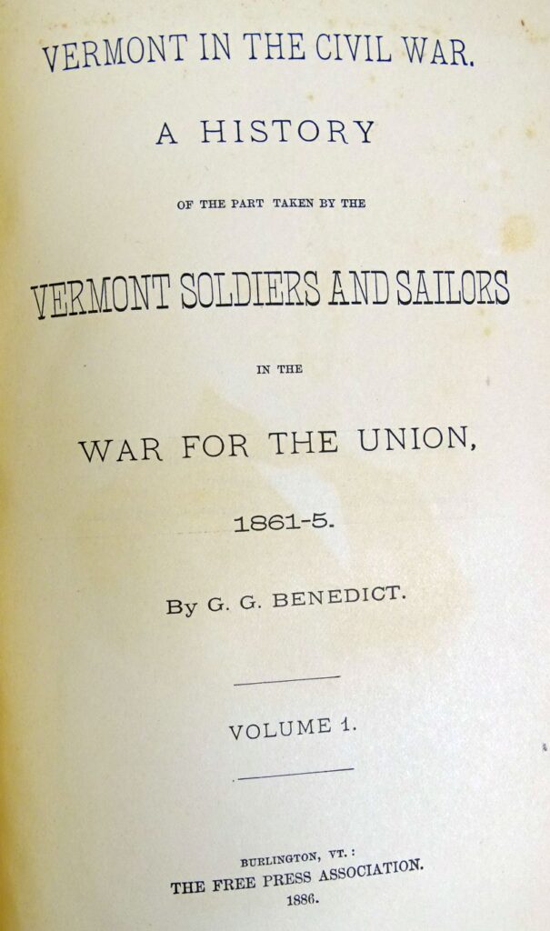 Two Volume History of Vermont in the Civil War 1861-1865 – Griffin ...