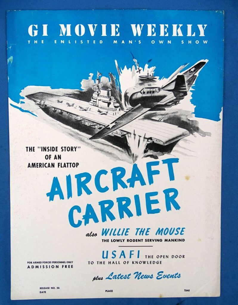 1944 Camp Crowder War Department Theaters Poster with Five Handbills ...