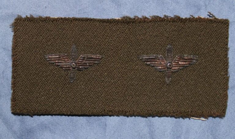 Pair WWII AAF Bullion Officer’s Collar Insignia – Griffin Militaria