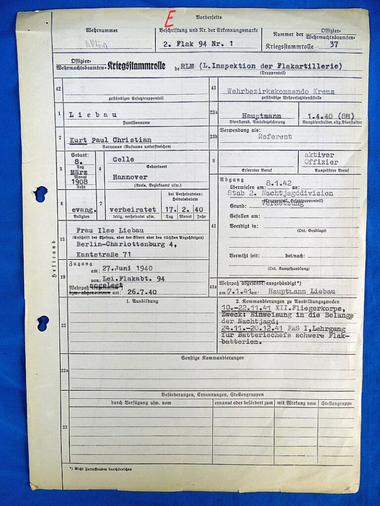 Record of a Liebstandarte SS Officer in the Flak Service – Griffin ...