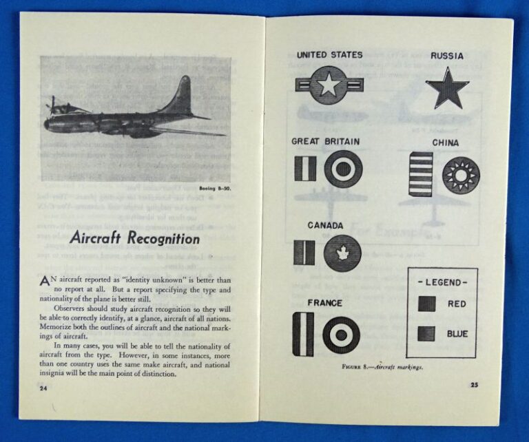 1959 U.S. Air Force Instructions to the Ground Observer Corps – Griffin ...