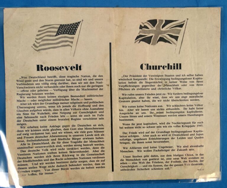 WWII Allied Propaganda Leaflet: “Roosevelt & Churchill” – Griffin Militaria