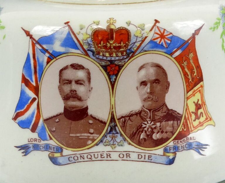 WWI British Patriotic Tea Pot with Lord Kitchener and General French ...