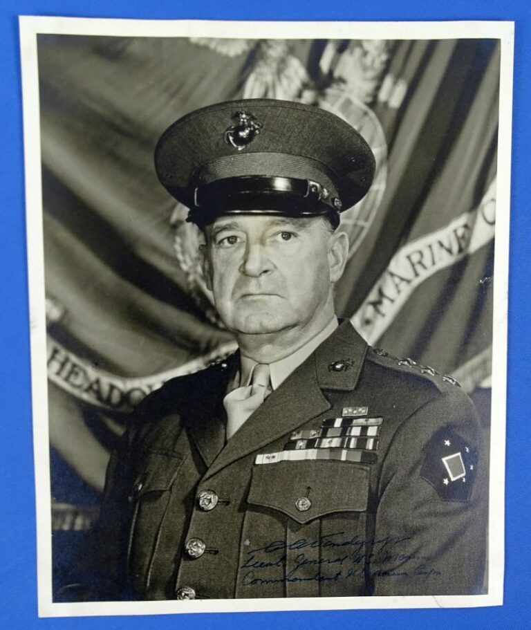 Signed Photograph of General Alexander Vandegrift, U.S. Marine Corps ...