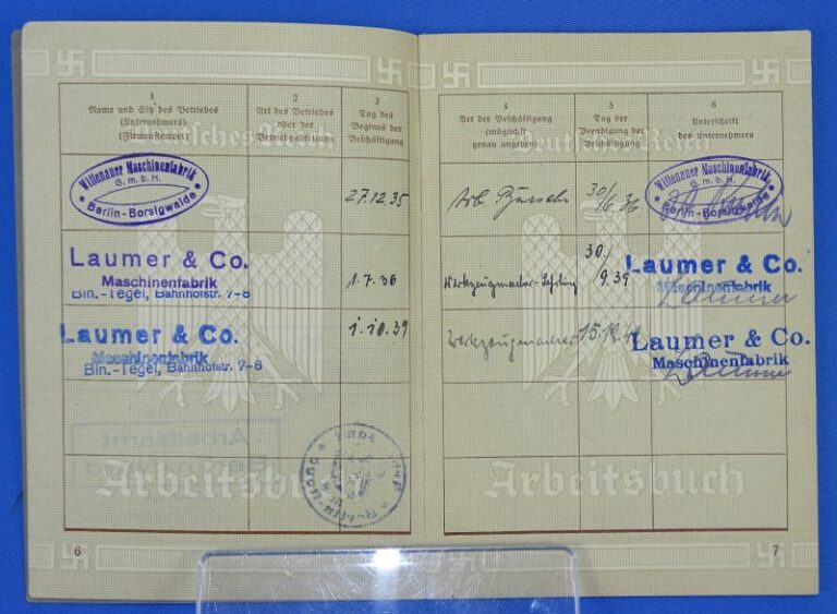 WWII German Documents and Arebeitsbuchs Documents of a Father and his ...